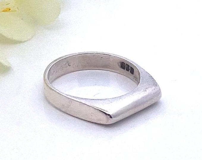 Plain 925 Sterling Silver Bar Ring - Stackable Ring - Size 5.75 ...