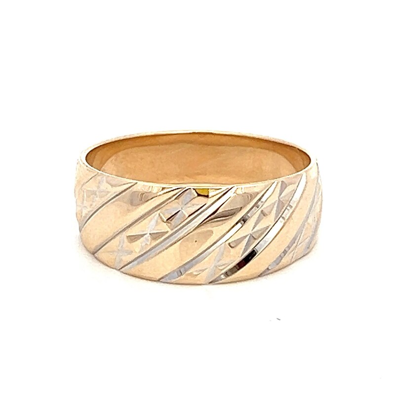 Wide 14k Gold Wedding Band - Etsy