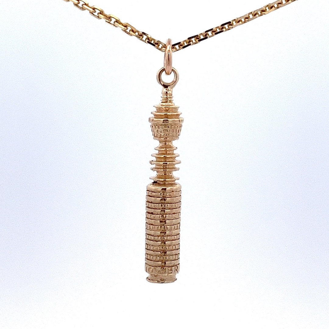 Solid 14k Yellow Gold GPO Tower Pendant - London Landmark Charm - ET643 ...