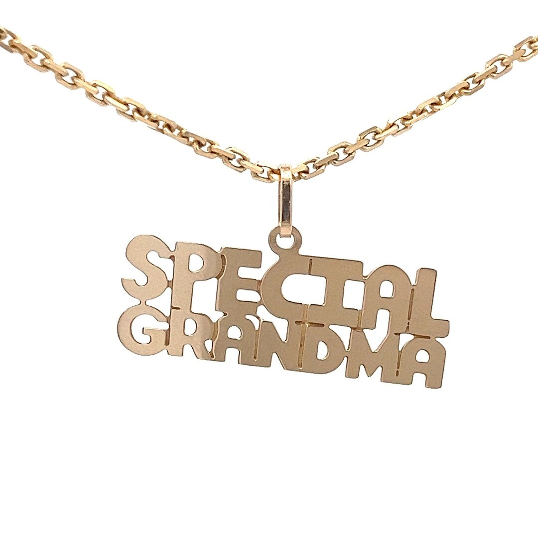 14k Gold "special Grandma" Word /message Pendant Charm- Grandmother ...