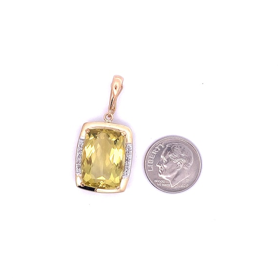 Large 14k Gold Lemon Quartz and Diamond~ Enhancer Pen… - Gem