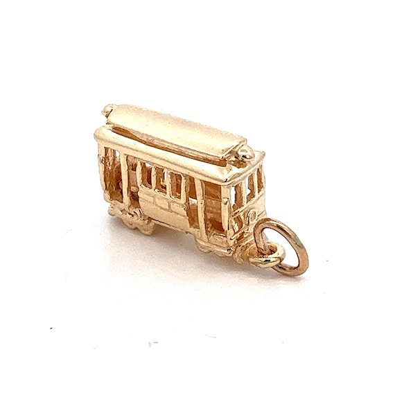 14k Yellow Gold Trolly, Cable Car, Tram Charm Pendant… - Gem
