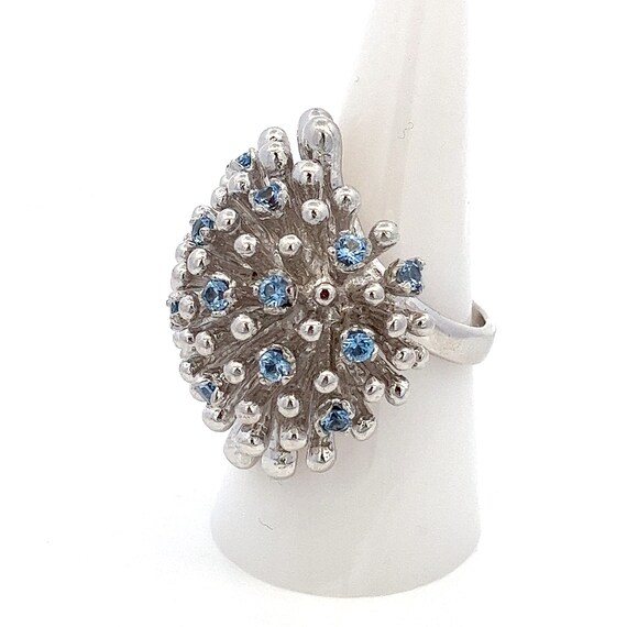 Modernist Starburst ~ Spiky Blue Spinel and Sterling … - Gem
