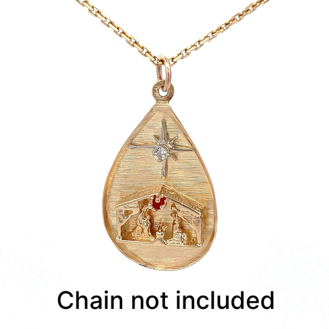 Nativity Scene 14k Yellow Gold Pendant Charm- Religious/christian ...