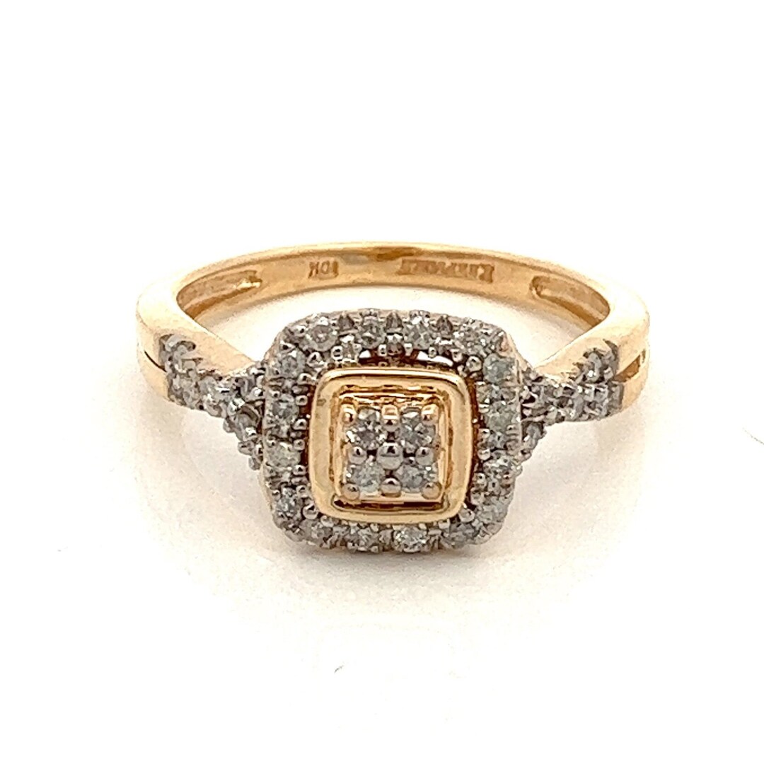 Keepsake Diamond Engagement Ring - Diamond Halo Ring - 10k Yellow Gold ...
