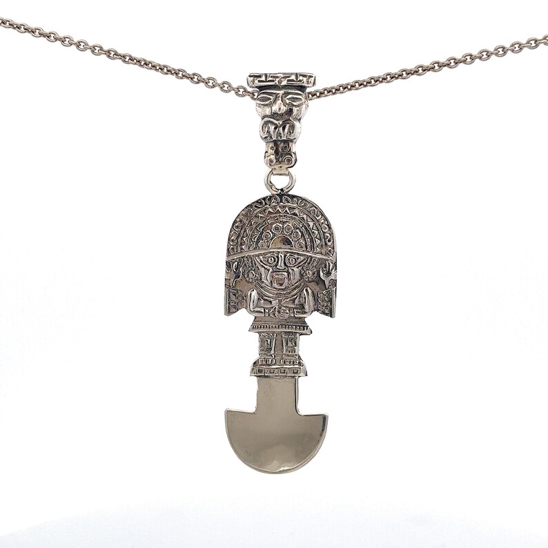 Silver Tumi Necklace Moon Inca Tumi Knife Sun God Protection - Etsy
