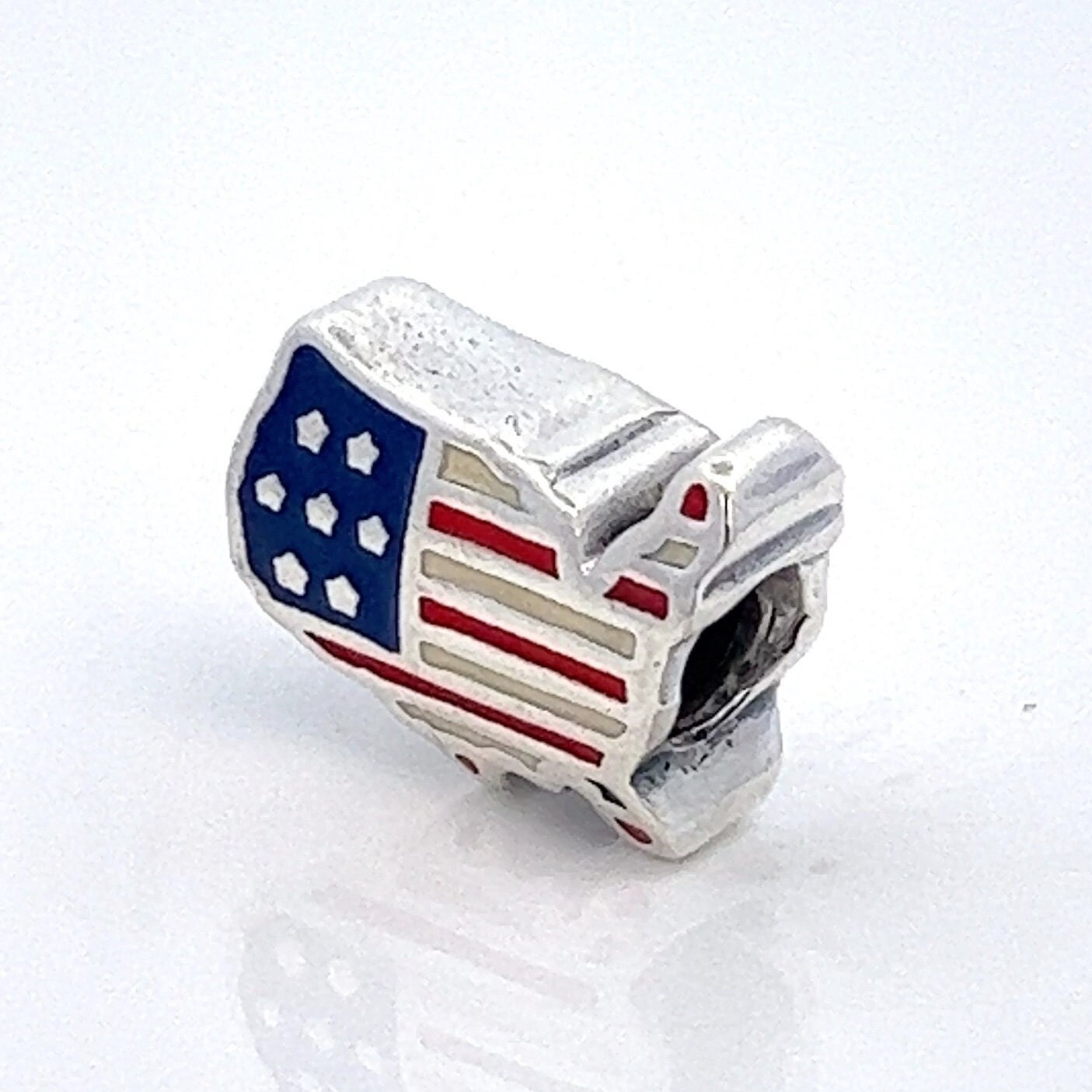 Authentic PANDORA American Flag/ Map / Country Enamel and - Etsy