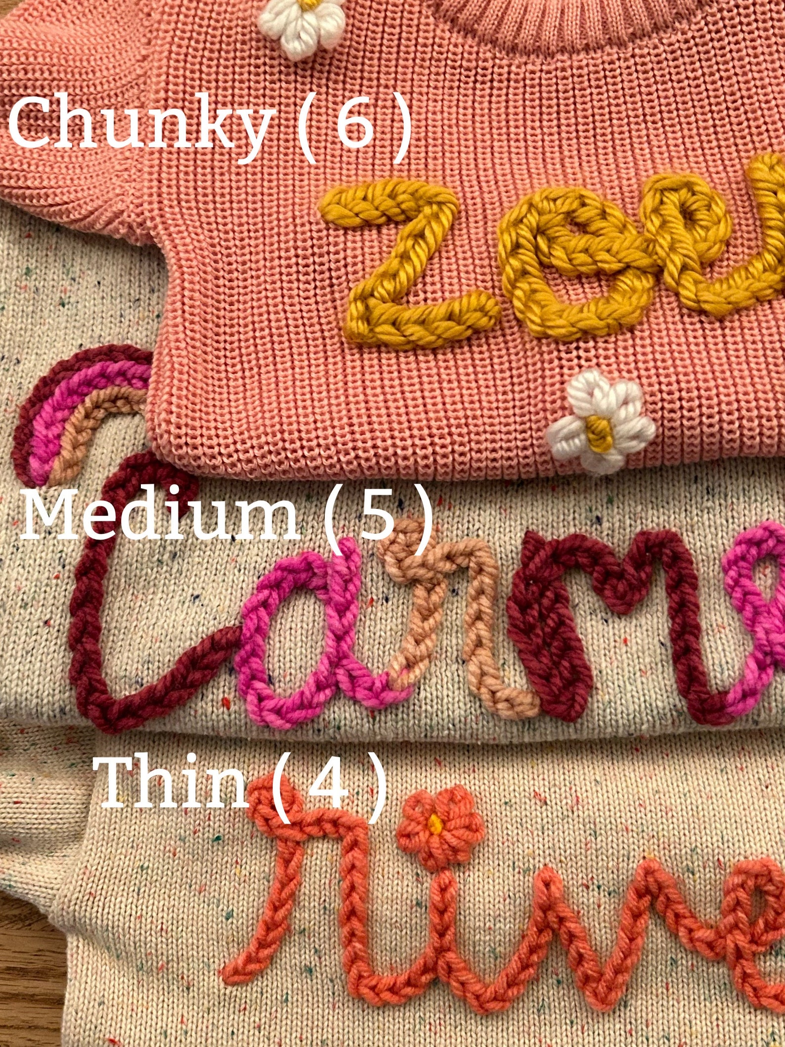Personalized Chunky Knit Hand Embroidery Baby Name Sweater / - Etsy