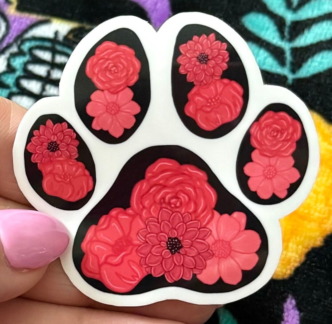 Red Dog Paw Print Sticker Pet Remembrance Gift Gifts for Dog - Etsy
