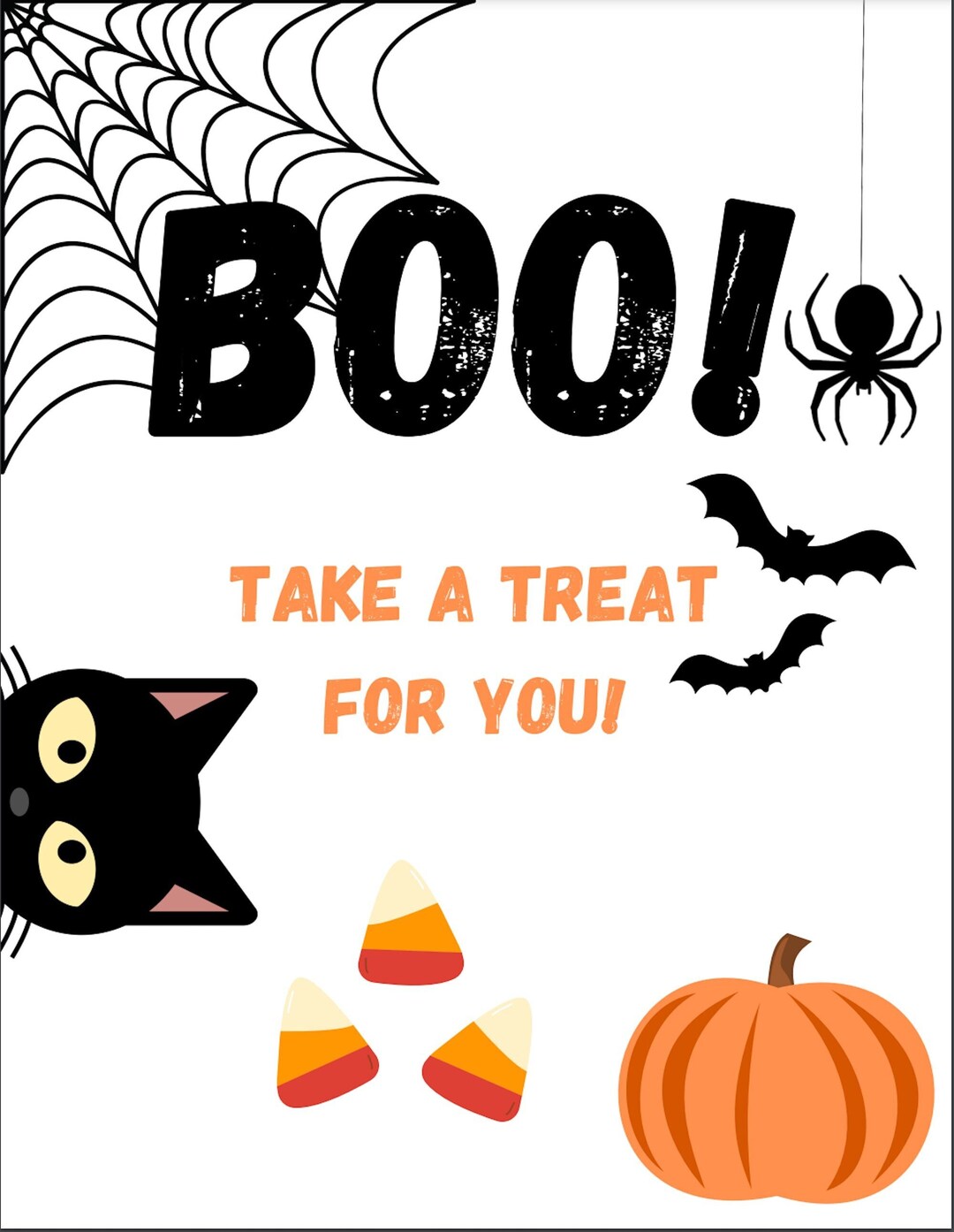 Halloween Take a Treat | Download | Door Porch Sign | PDF File ...