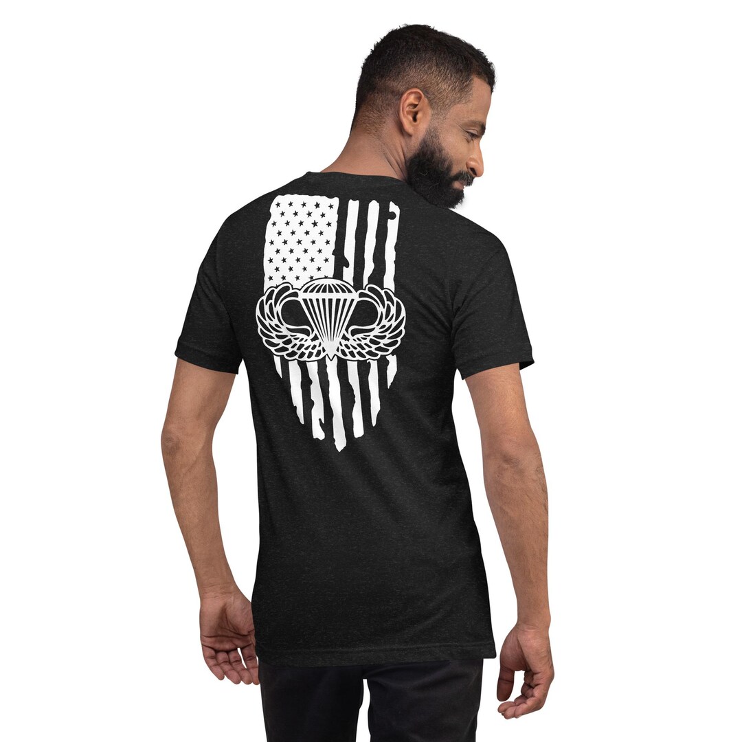 Airborne Symbol With American Flag T-shirt - Etsy