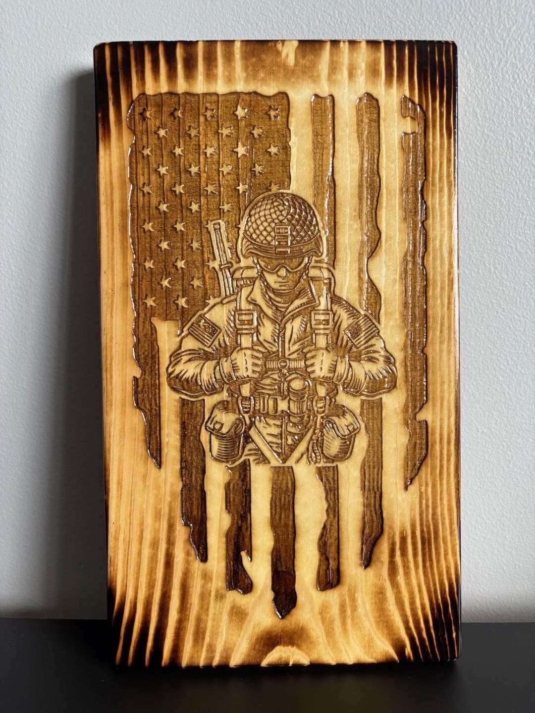American Flag With Paratrooper Sign - Etsy