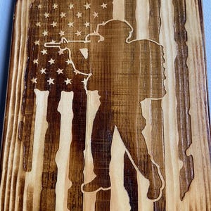 American Flag With Soldier on Guard Sign (free Shipping) - Etsy