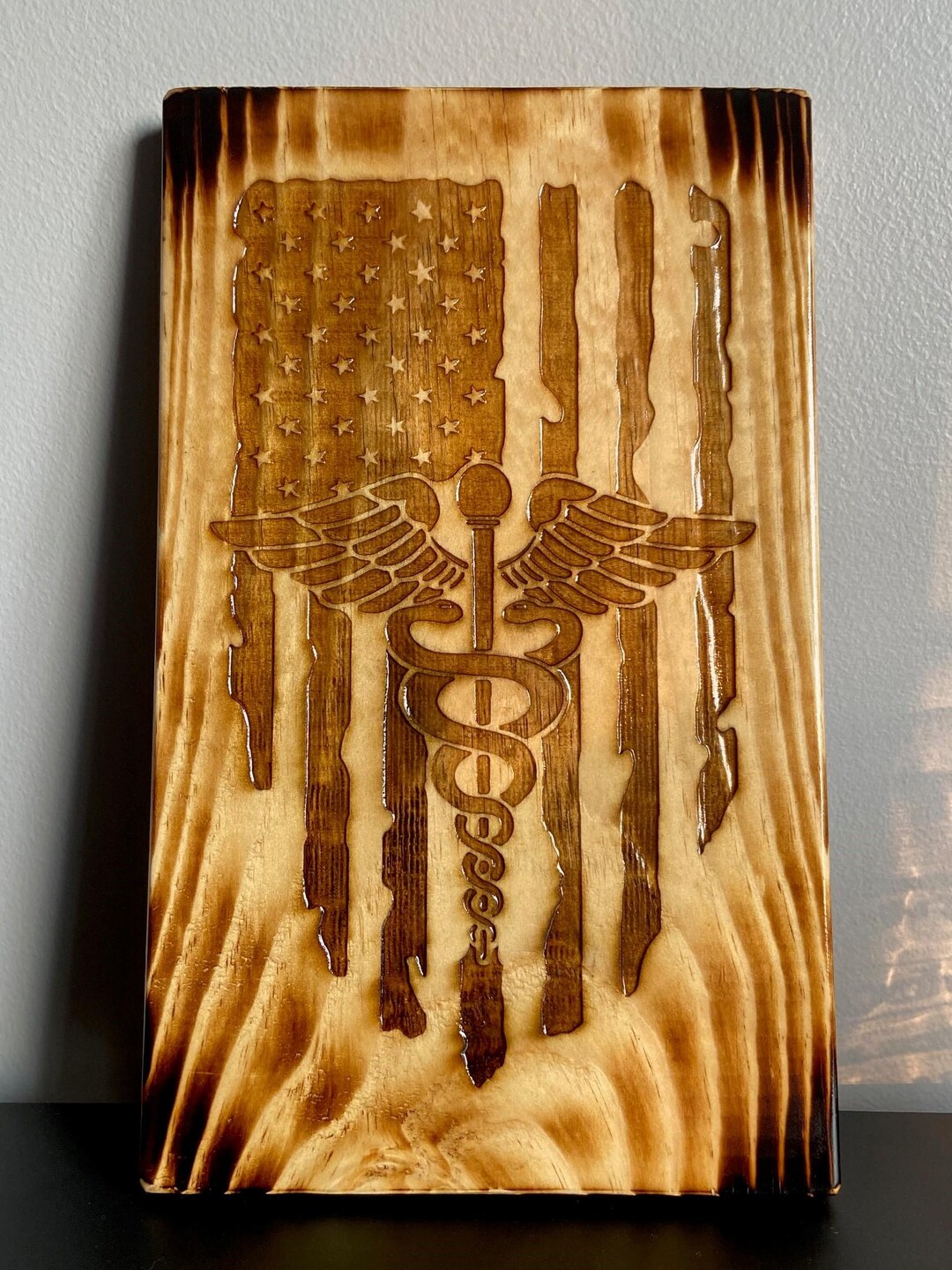 American Flag With the Caduceus Nursing Symbol Sign (free Shipping) - Etsy