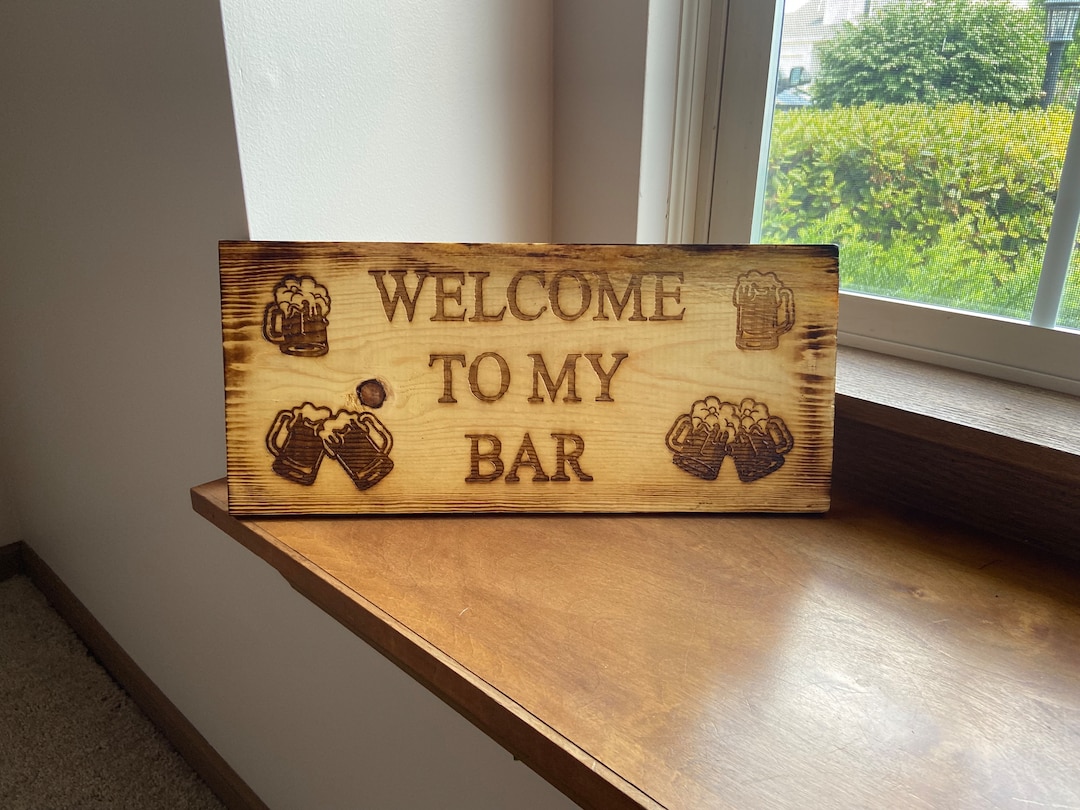 Welcome to My Bar Sign free Shipping - Etsy