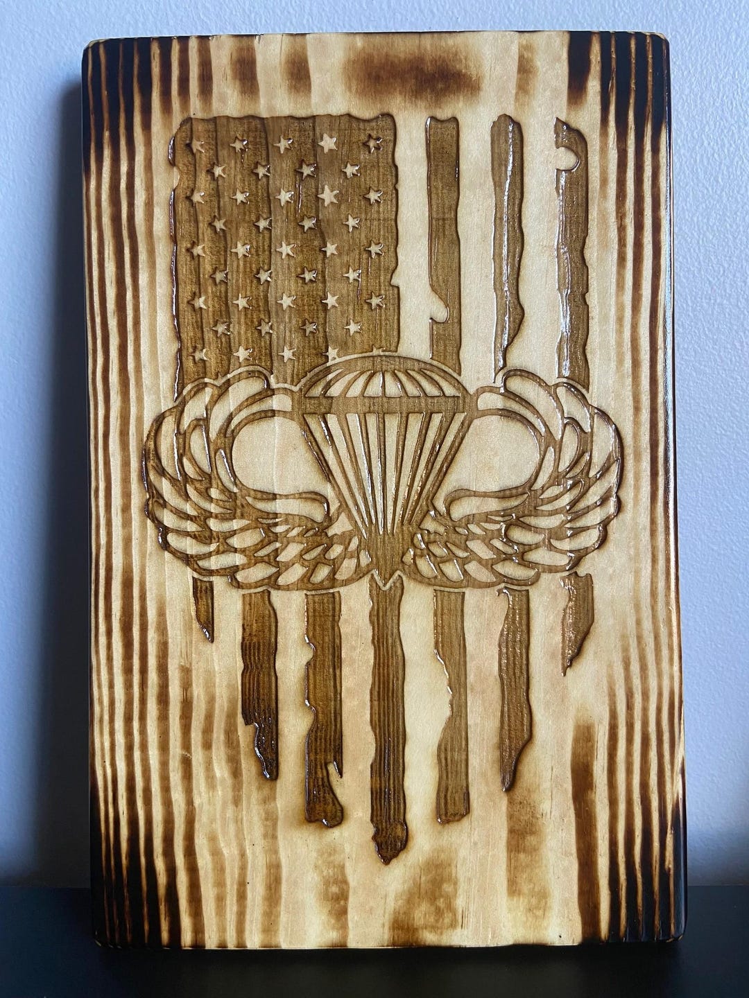 American Flag With Airborne Symbol Sign (free Shipping) - Etsy