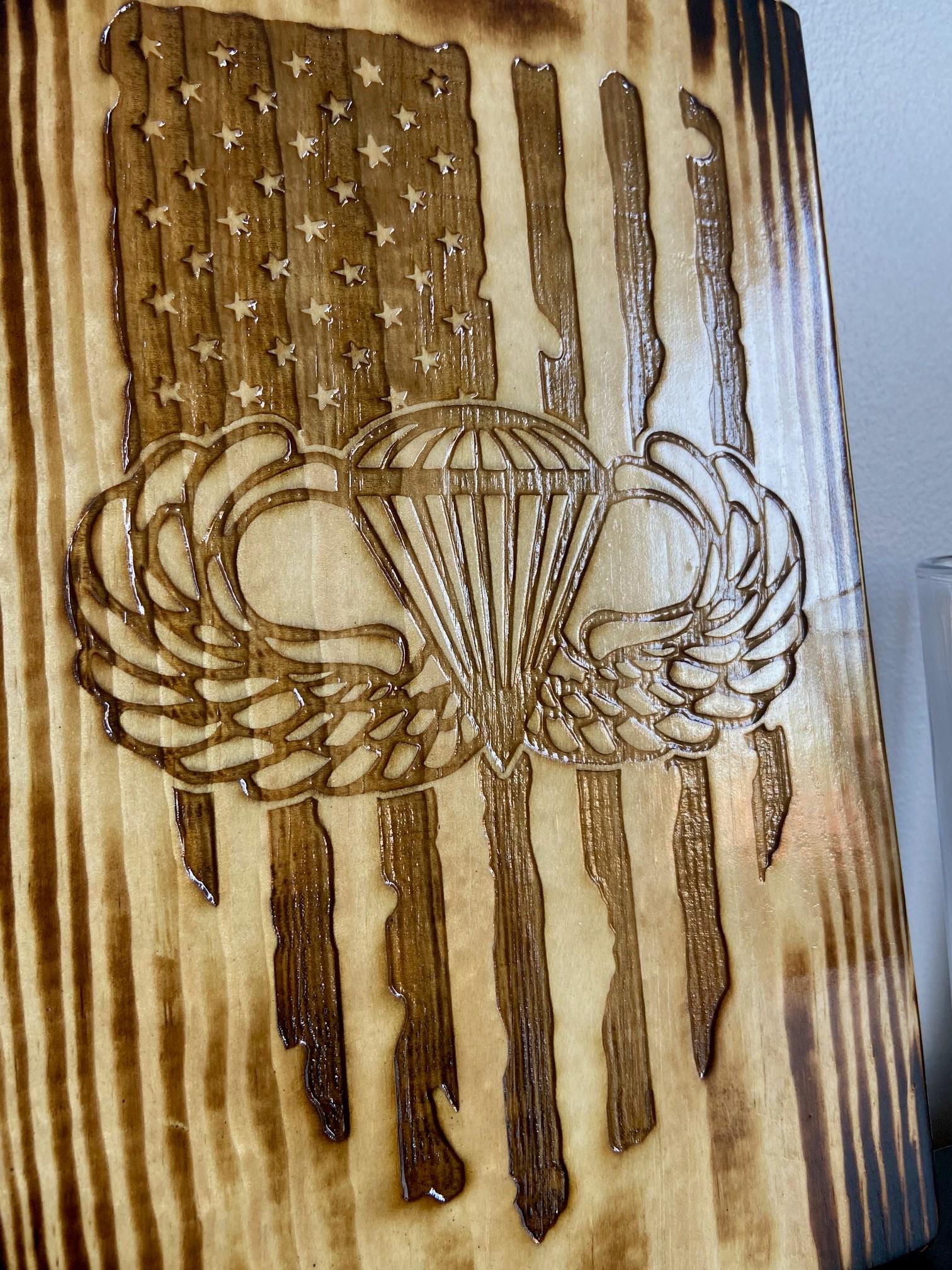 Patriotic American Flag With Airborne Symbol Sign (free Shipping ...