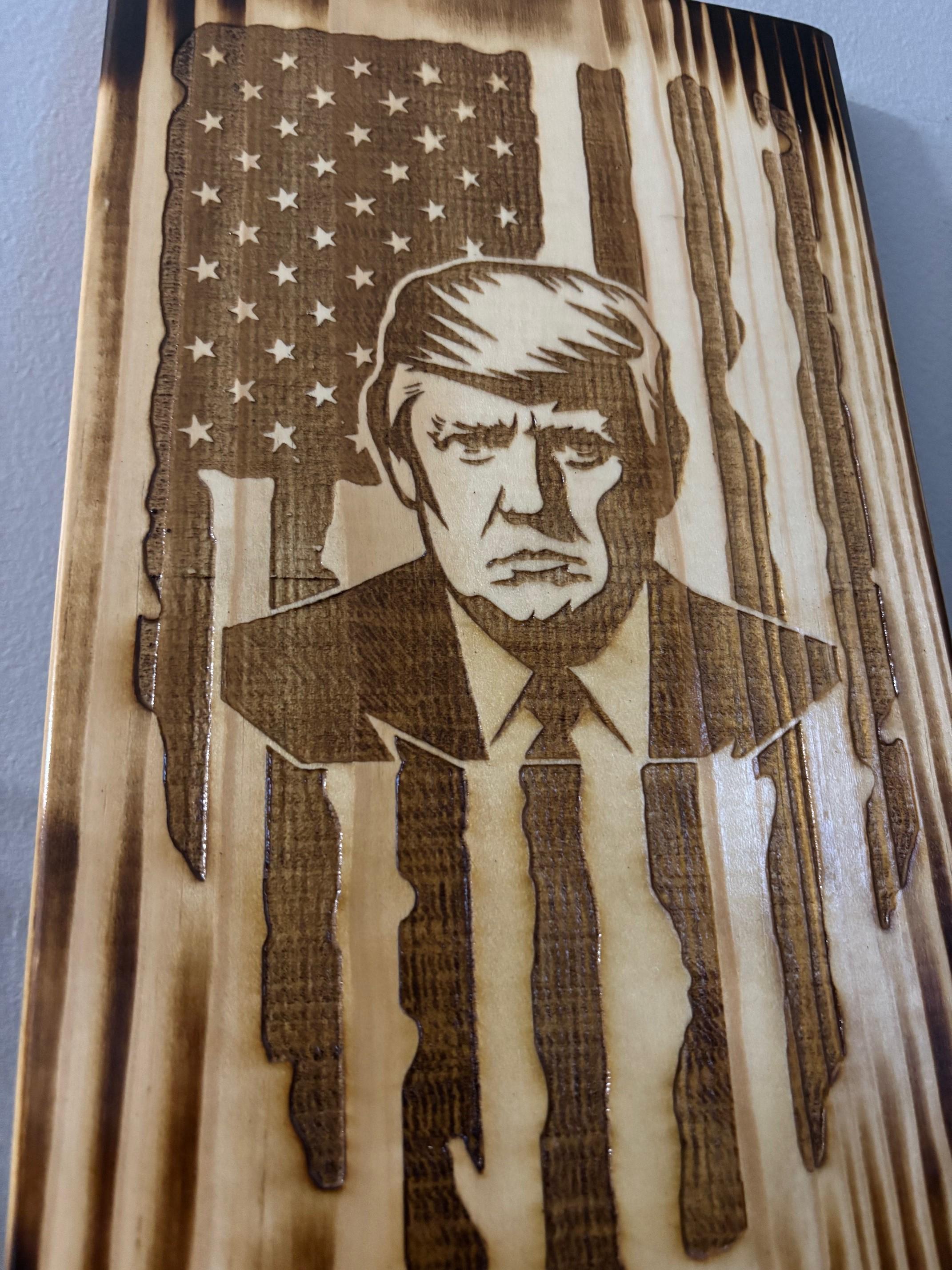 Donald Trump With Flag Background Sign (free Shipping) - Etsy