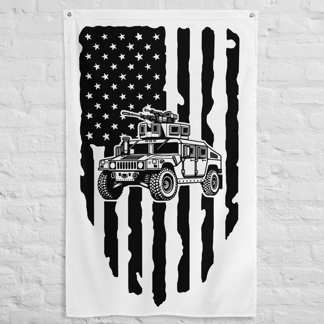 Military Humvee Flag With American Flag Background - Etsy