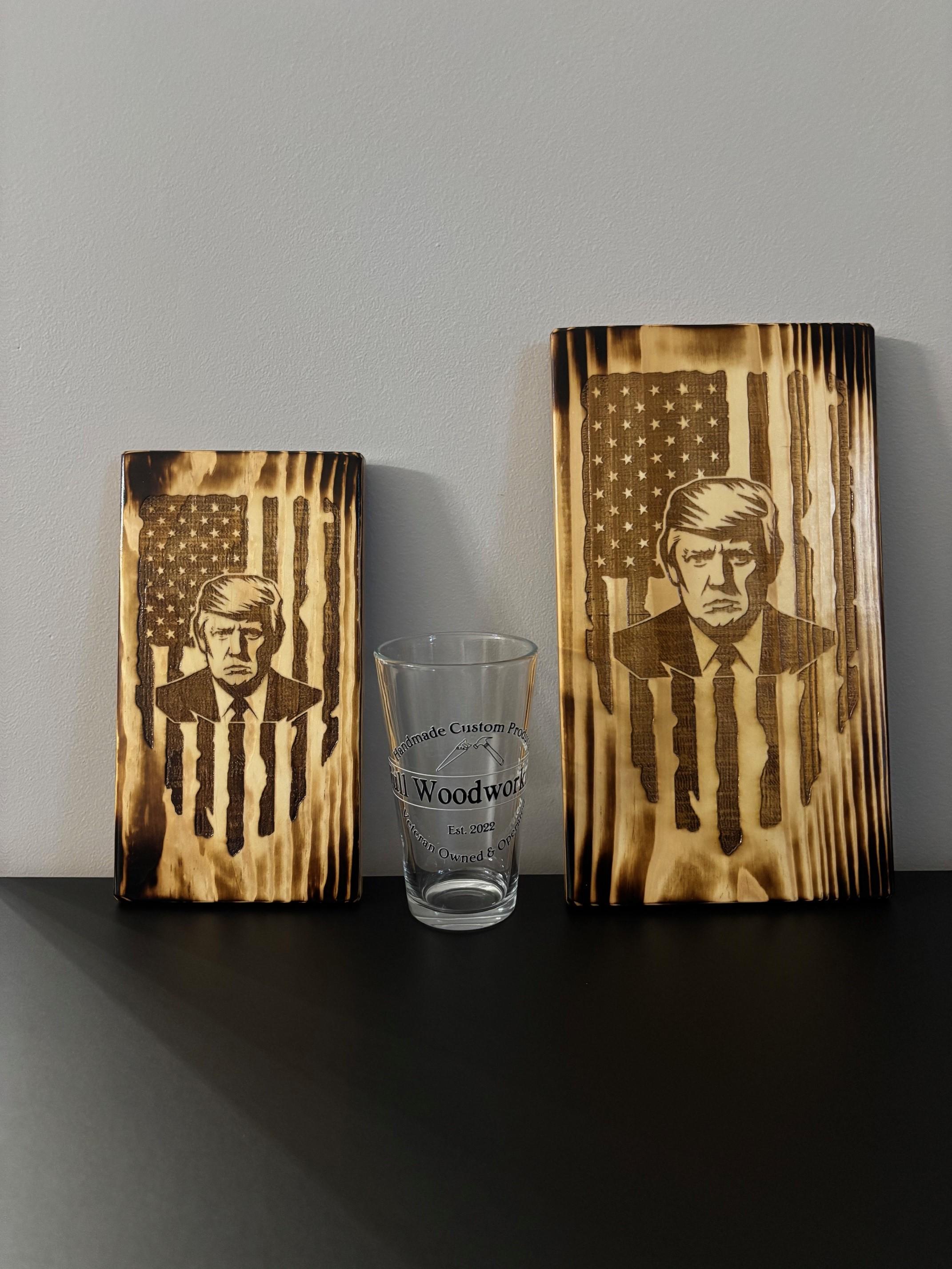 Donald Trump With Flag Background Sign (free Shipping) - Etsy