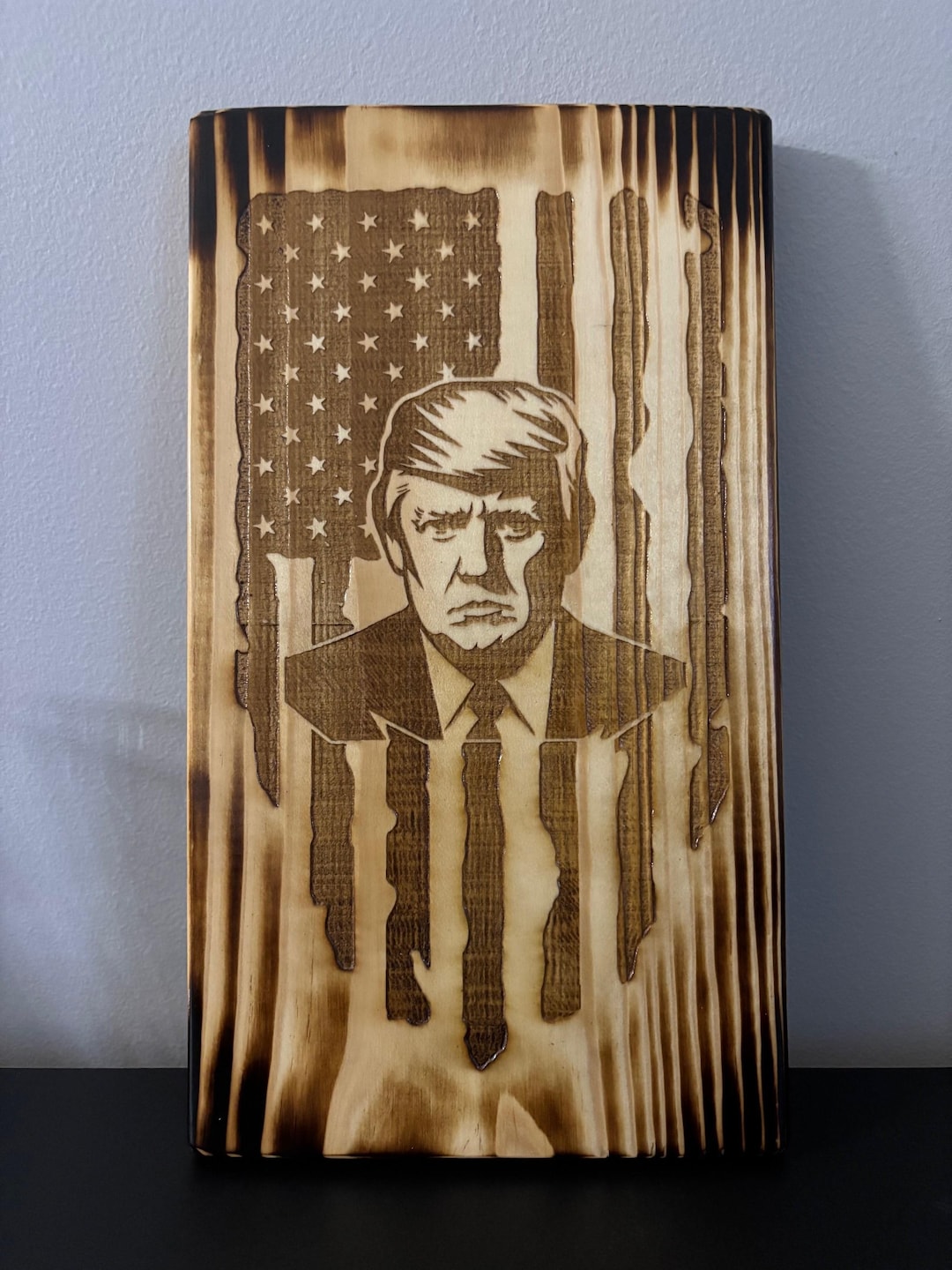 Donald Trump With Flag Background Sign (free Shipping) - Etsy