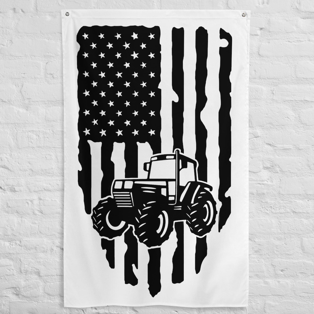 Tractor & American Flag - Etsy
