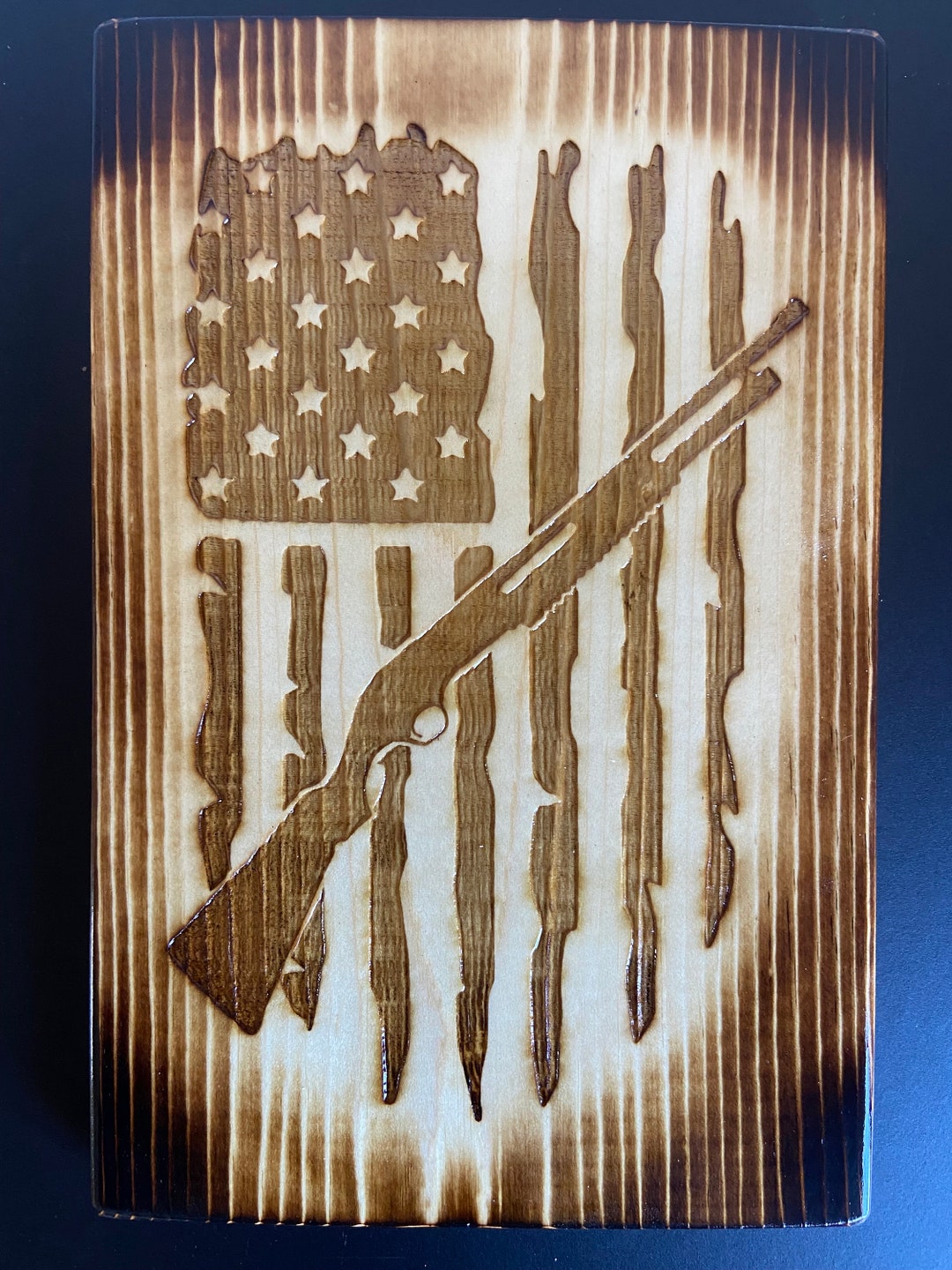 American Flag With Shotgun Sign (free Shipping) - Patriotic Sign ...