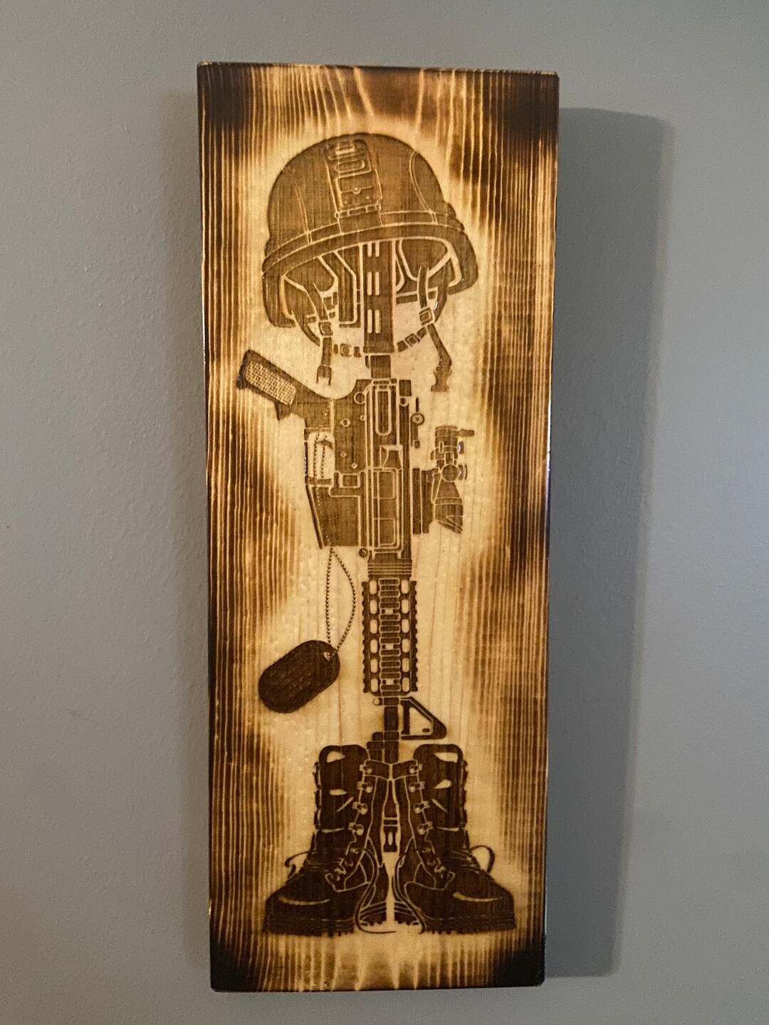 Wooden Fallen Soldier Sign / Wall Art Decor (free Shipping) - Etsy