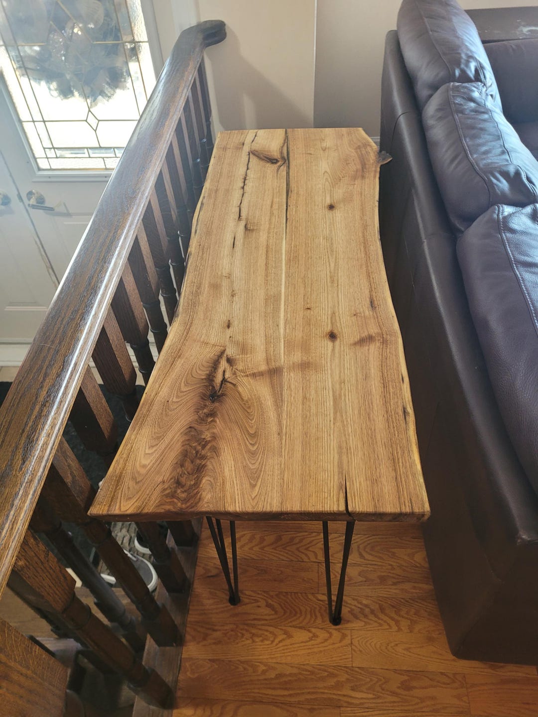 Rustic Rectangular White Walnut Wood Table With Resin Inlay ...