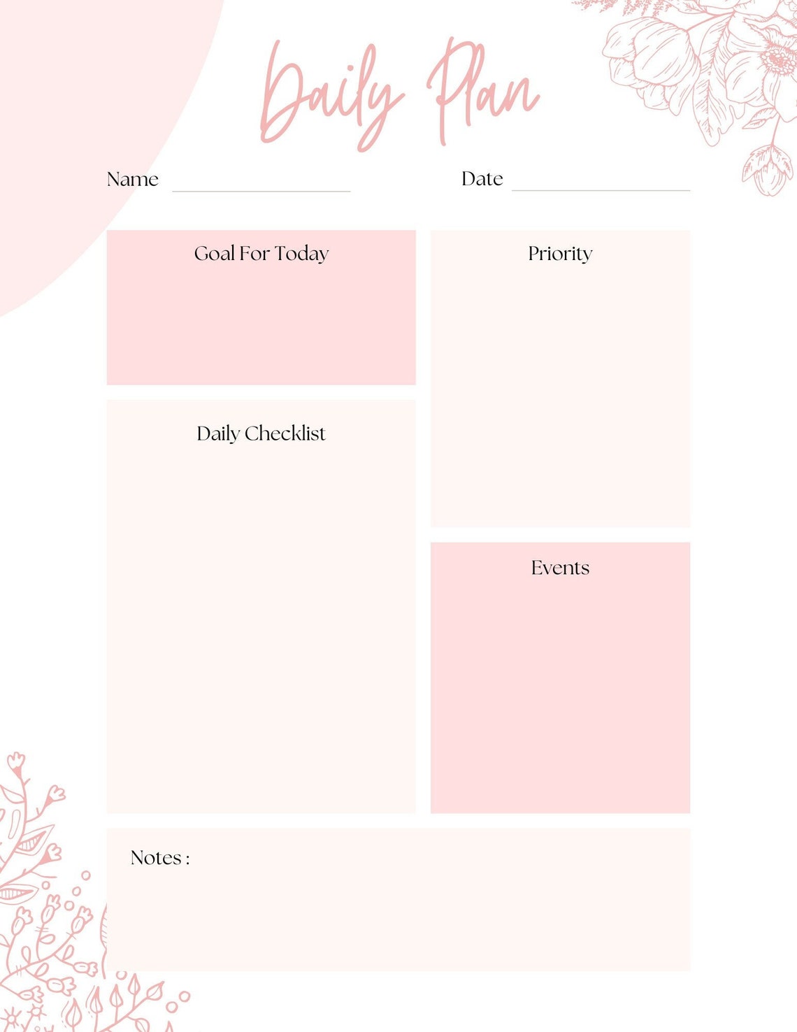 Minimalistic Daily Planner Printable 2022 Daily Checklist - Etsy