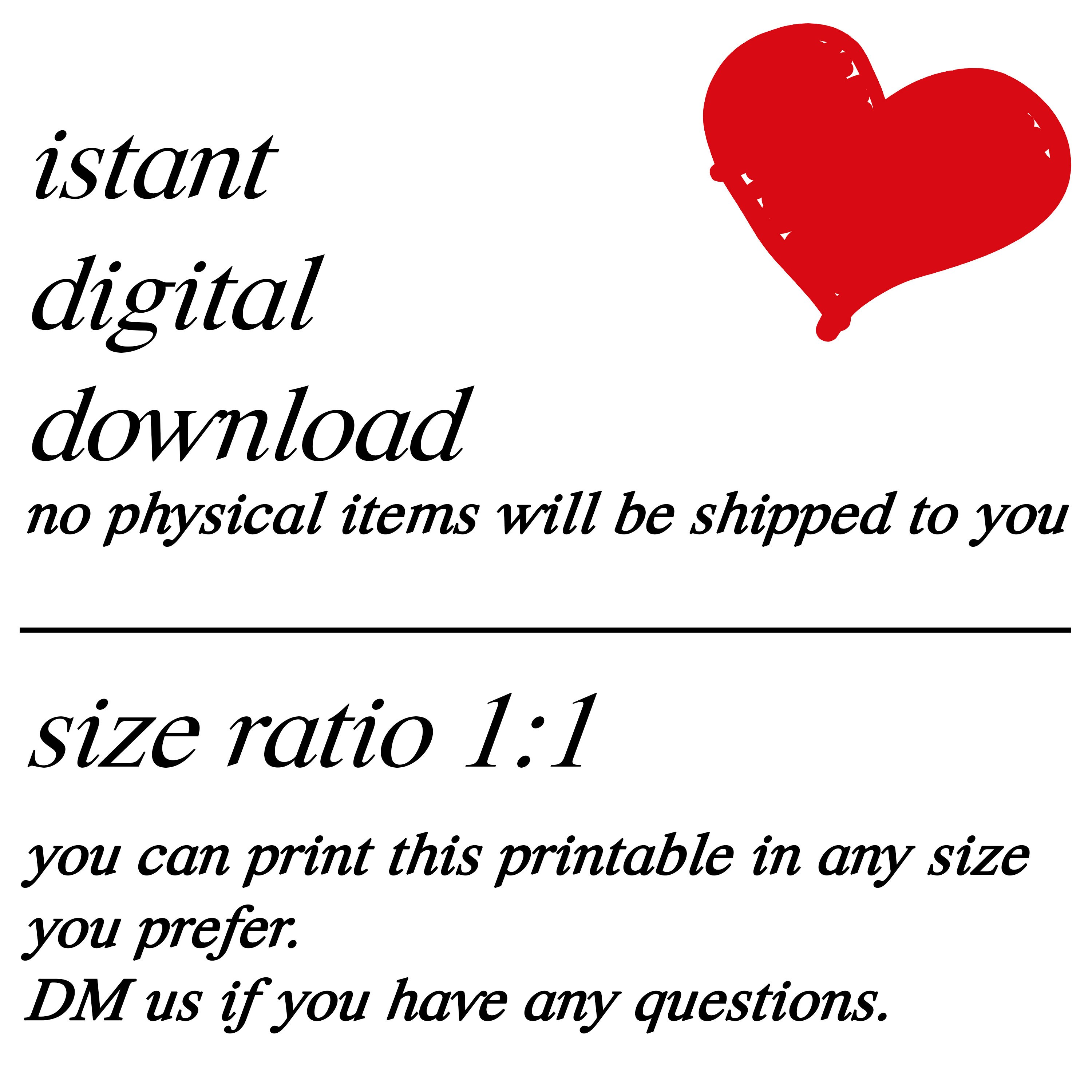 Positive Affirmation Printable Minimalist Red Heart Wall Art for Home ...