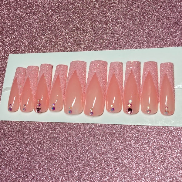 V Cut Press on Acrylic Nails - Etsy