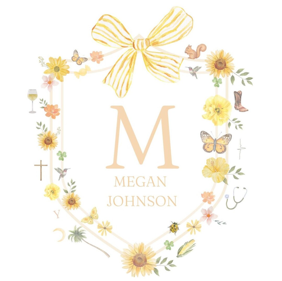 Personalized Initial Crest - Etsy