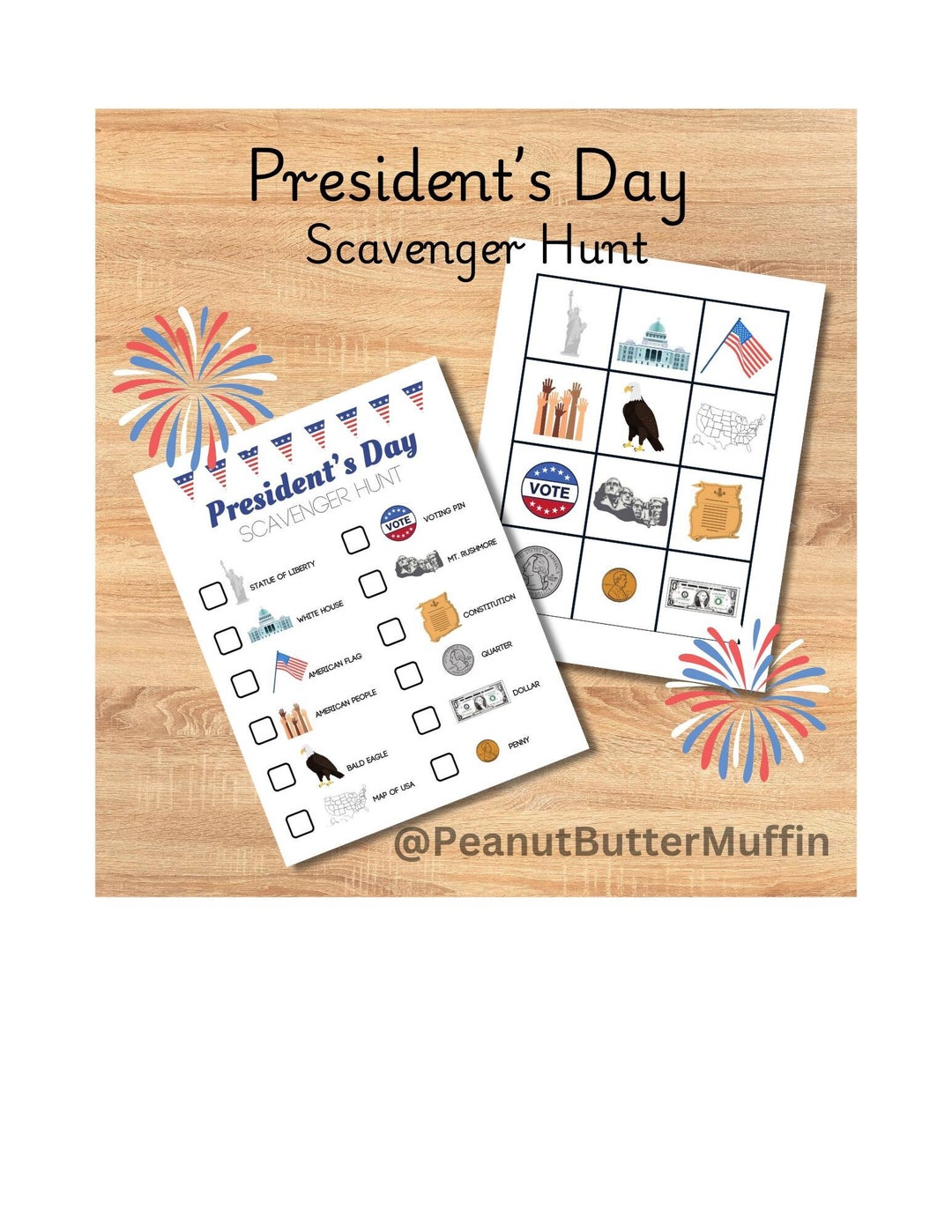 President's Day Scavenger Hunt and Checklist - Etsy