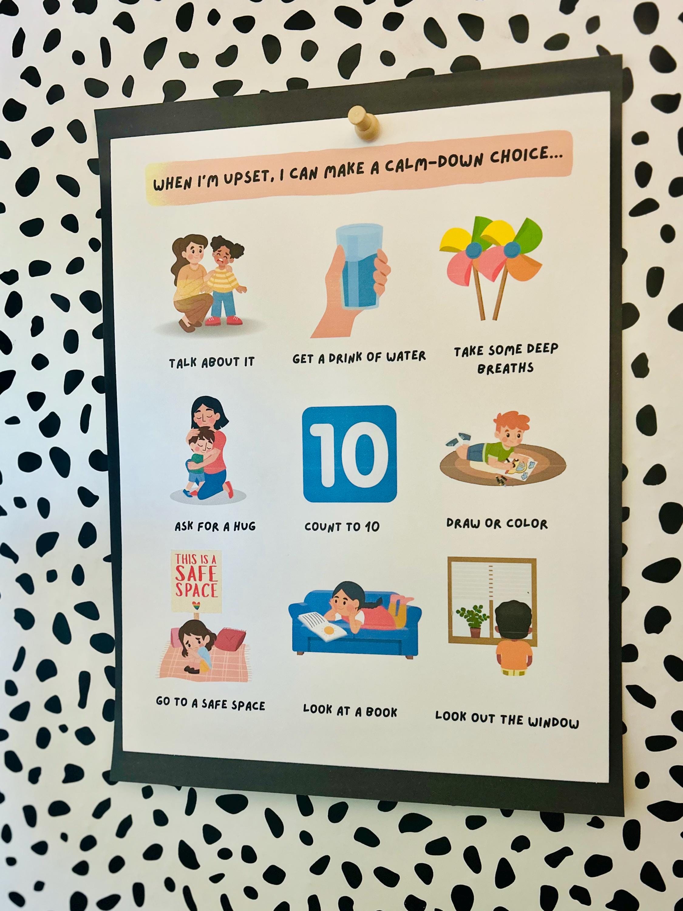 Calm-down Choices for Kids, Coping Skills Poster, Emotional Regulation ...