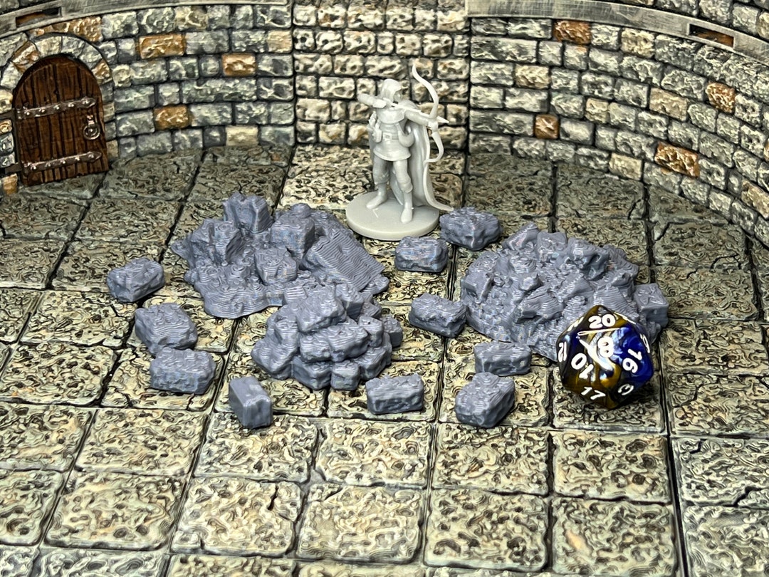 Ruined Floor Rubble Dnd Pathfinder Separate Wall Dungeon Terrain Ruined ...
