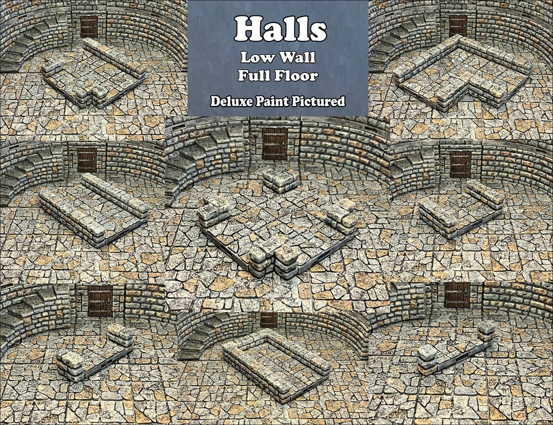 Halls Dragon Tile Short Wall Full Floor Terrain Dnd Pathfinder Dungeon ...