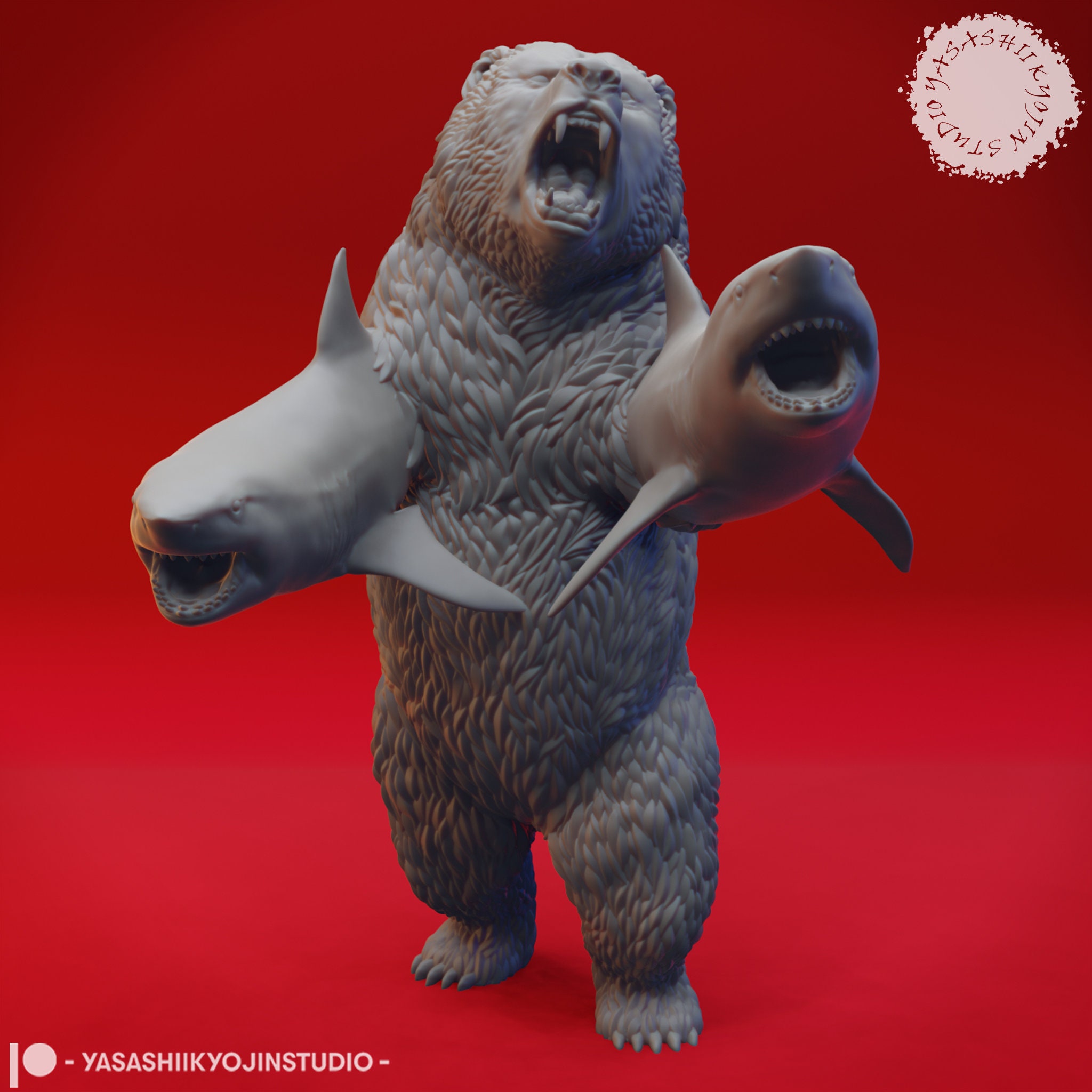 Sharkenbear Dnd Pathfinder RPG Games Yasashii Kyojin - Etsy