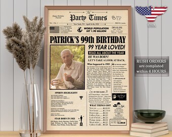 99th Birthday Sign - Etsy