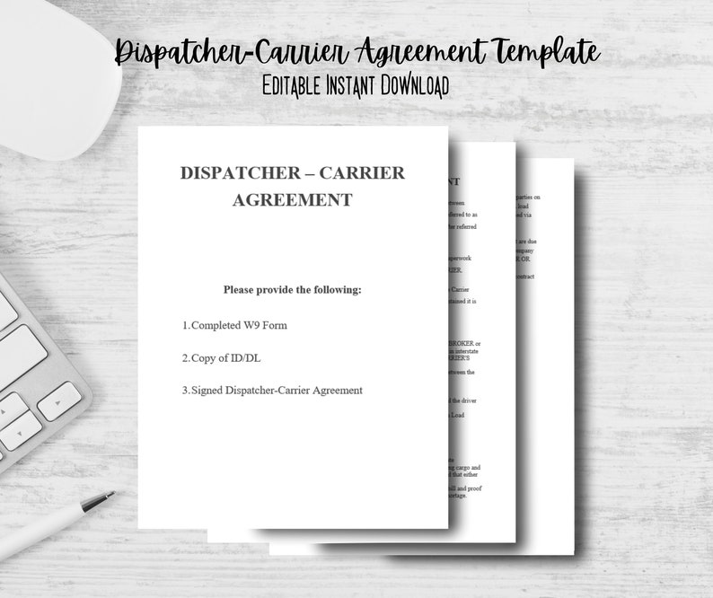 Dispatcher Carrier Agreement Template, Dispatcher Agreement, Dispatcher ...