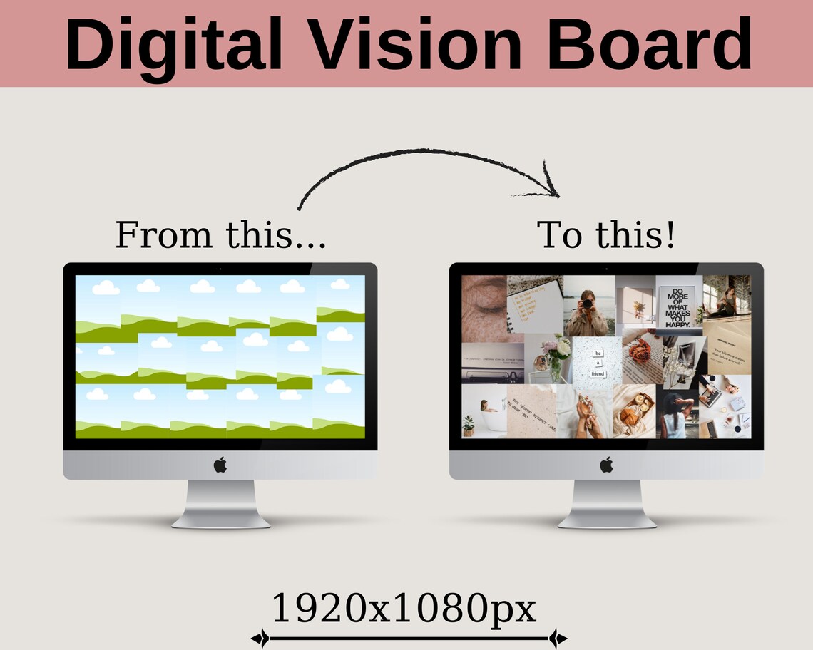 2023 Digital Vision Board Desktop Vision Board Wallpaper - Etsy