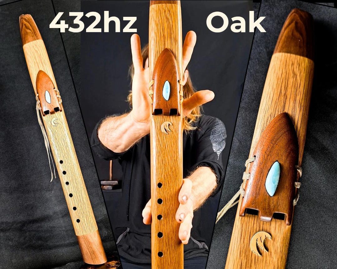 Grand Master 432hz DRONE Flute F#/B - Native American - Oak - Walnut ...