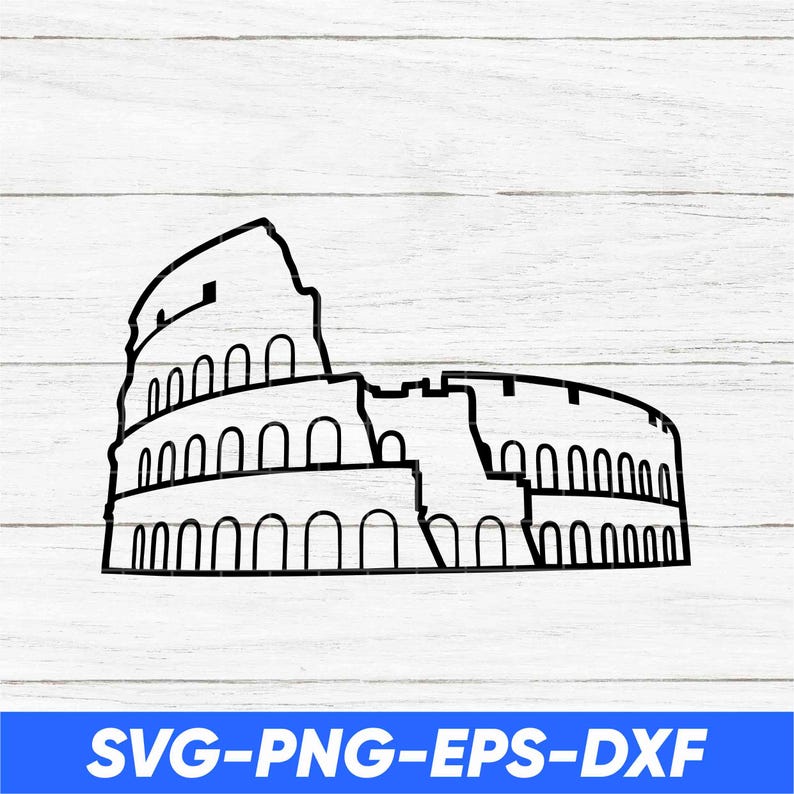 Roman Colosseum SVG and DXF: Cricut, Silhouette, Laser Cut, Wall Art ...
