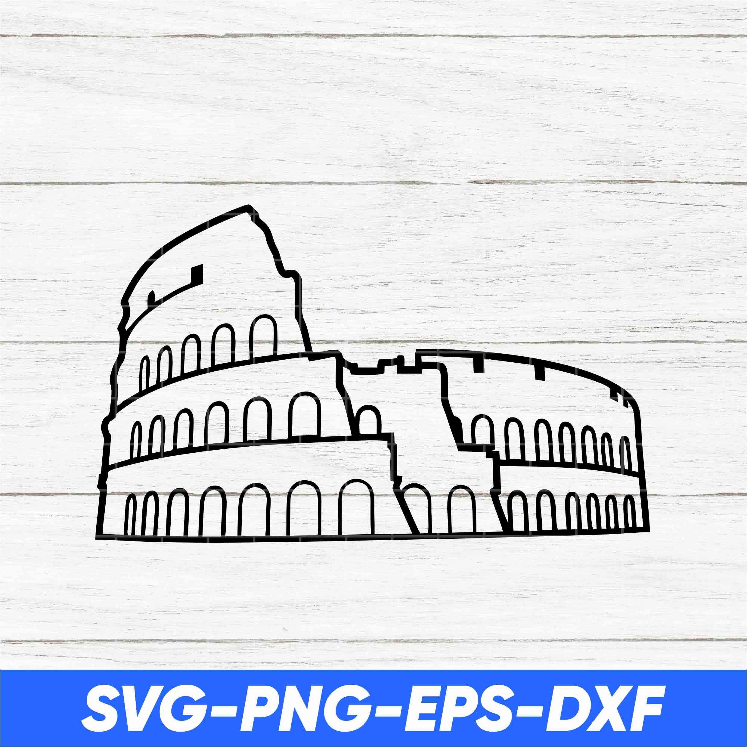 Roman Colosseum SVG and DXF: Cricut, Silhouette, Laser Cut, Wall Art ...