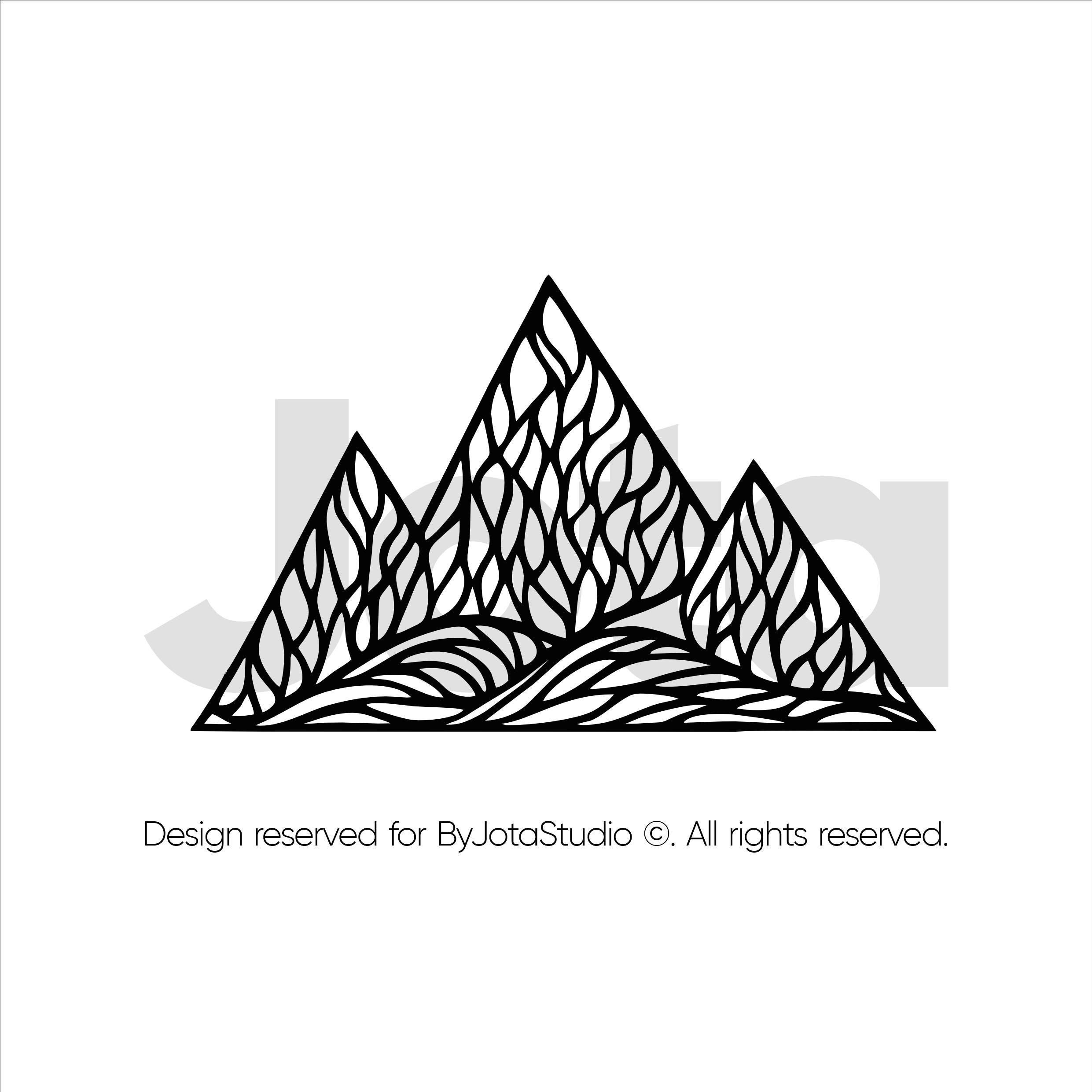 Mountain Design Laser Cut Svg Dxf Files Wall Sticker Engraving ...
