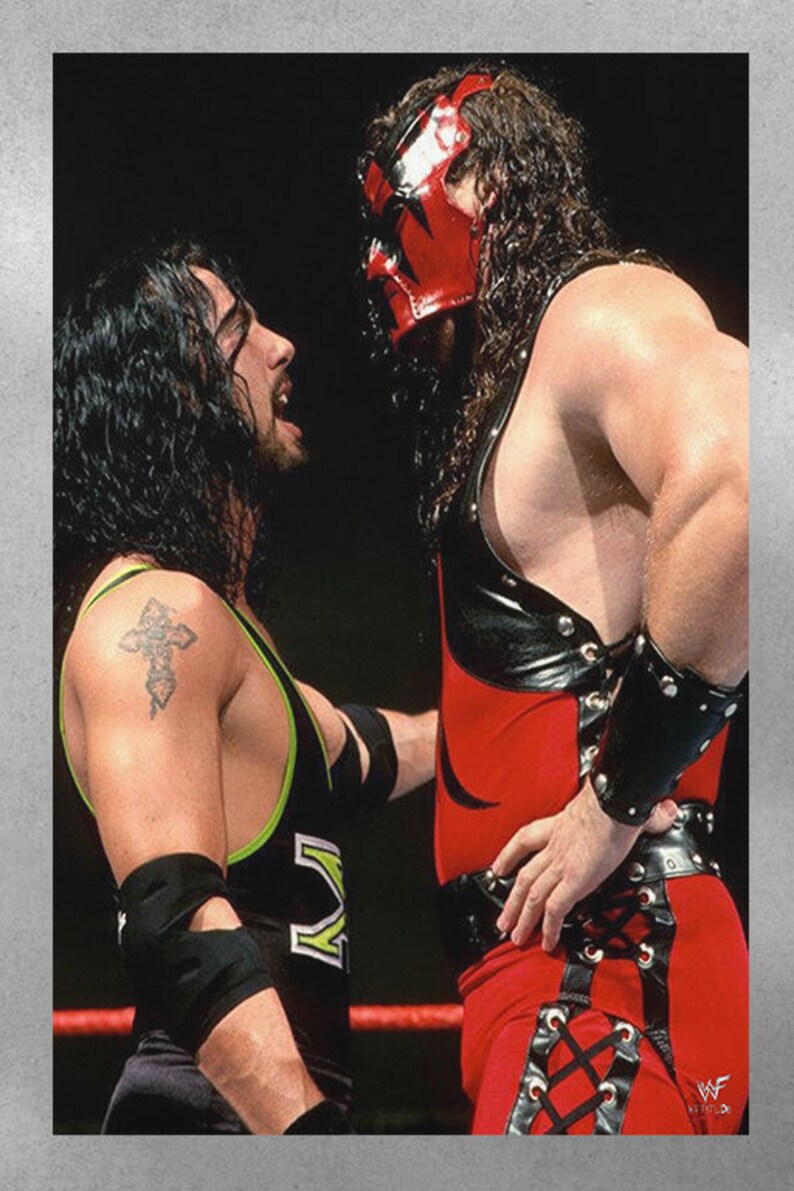 WWE Attitude Era Kane and X-pac Poster Vintage Wrestling Design ...
