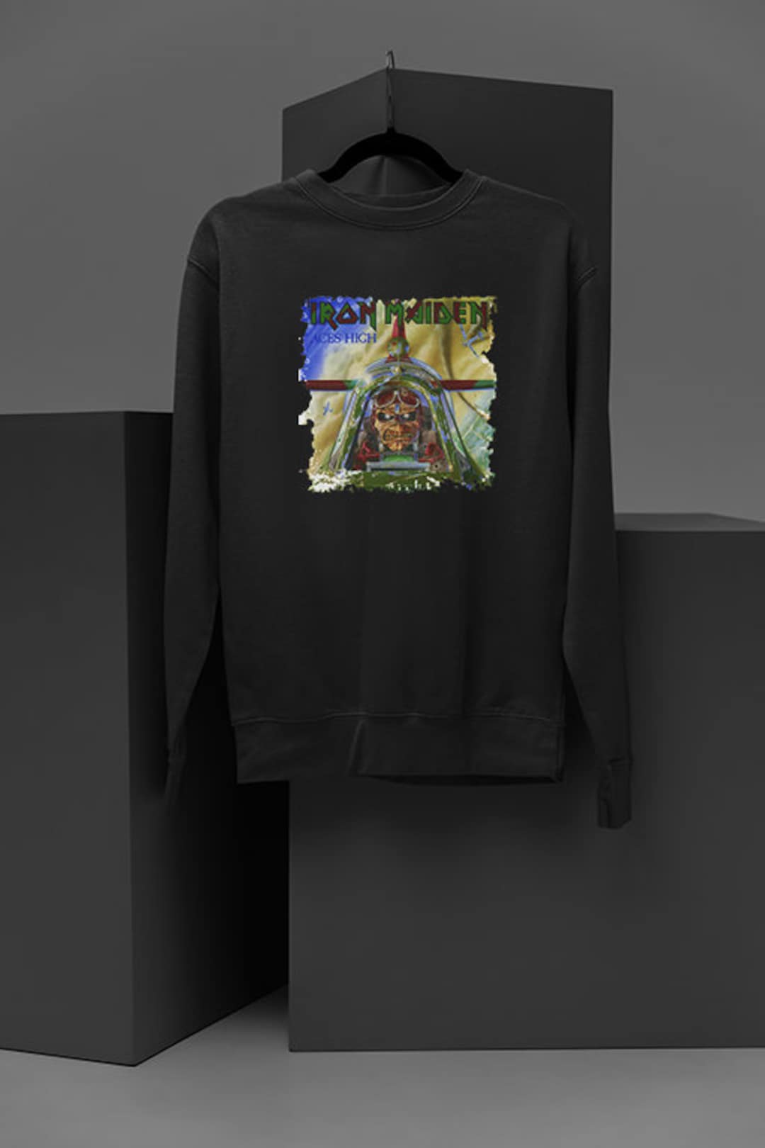 Iron Maiden Aces High Vintage Band Sweatshirt Iconic 80s Metal Merch ...