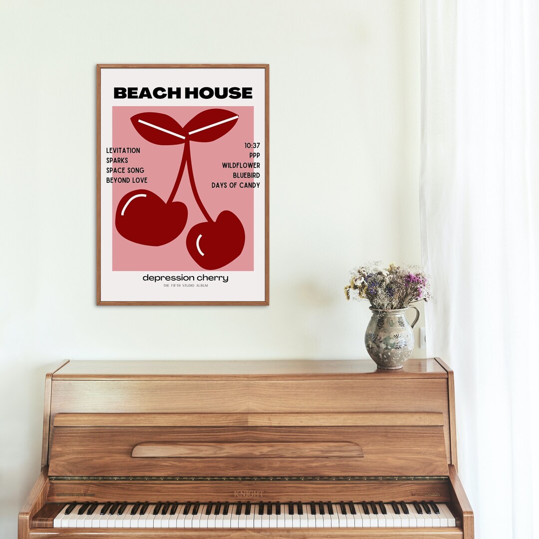 Vintage Beach House Depression Cherry Album Poster, Beach House Band ...