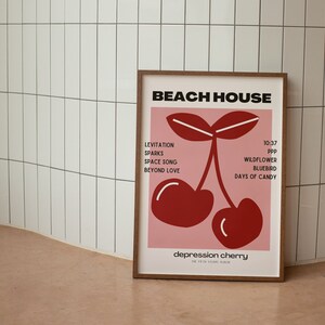 Vintage Beach House Depression Cherry Album Poster, Beach House Band ...