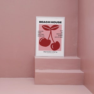 Vintage Beach House Depression Cherry Album Poster, Beach House Band ...